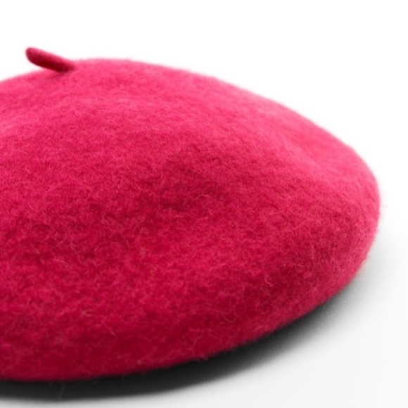 Zara | Accessories | Nwt Zara Fuchsia Pink Wool Beret | Poshmark